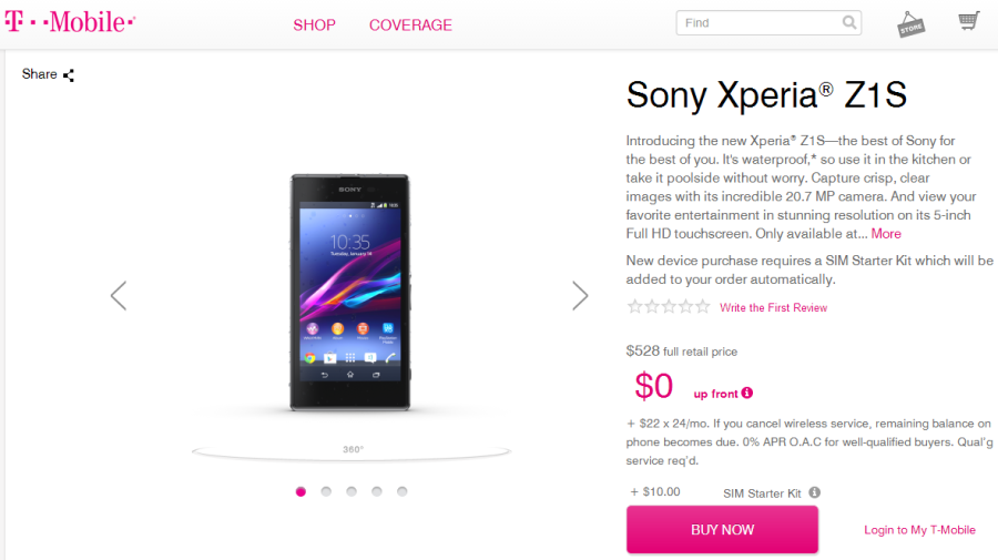 Xperia Z1s now available to order from T-Mobile | Xperia Blog